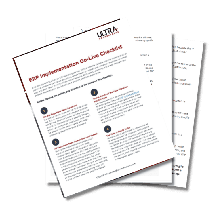 ERP Implementation Go-Live Checklist | Ultra Consultants